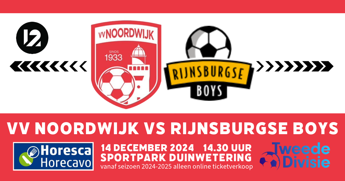 BEZOEKERSINFORMATIE Noordwijk - Rijnsburgse Boys | vv Noordwijk
